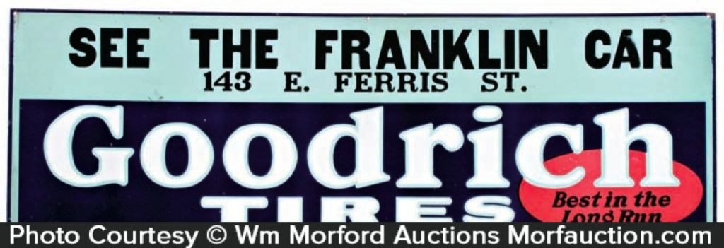 Franklin Goodrich Tires Sign • Antique Advertising