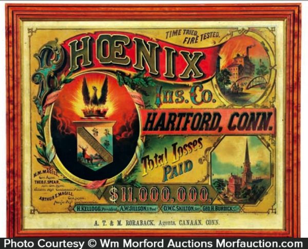 Phoenix Insurance Sign • Antique Advertising