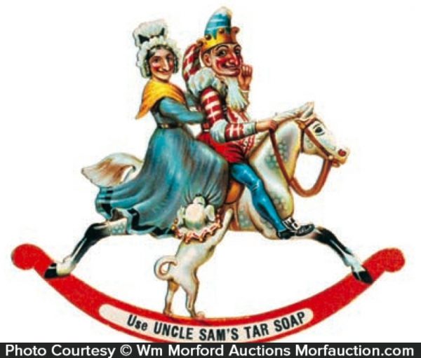 Uncle Sam Tar Soap Die-Cut • Antique Advertising