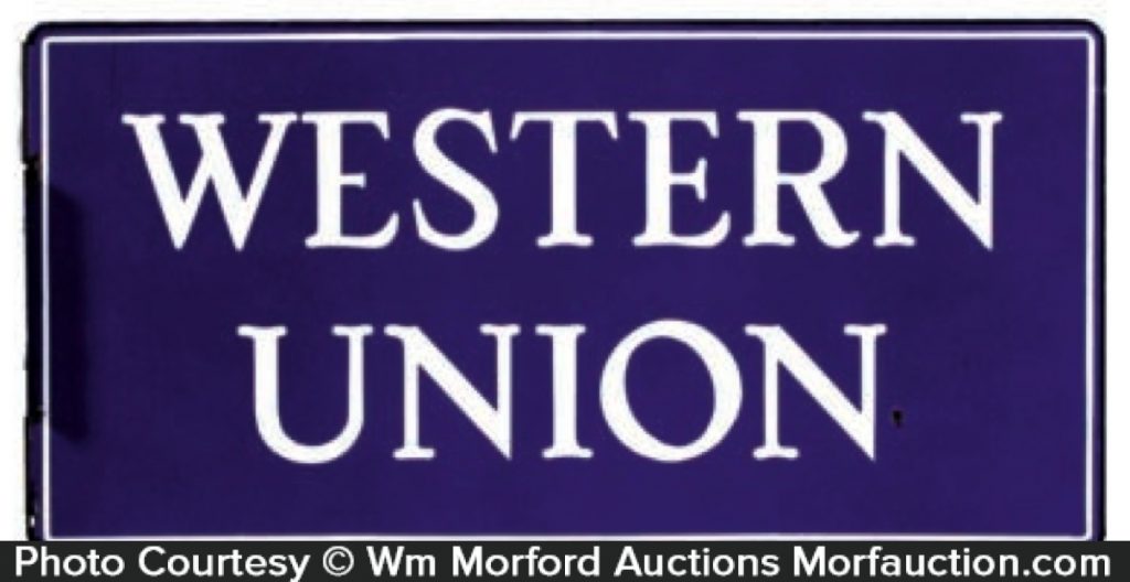 Western Union Porcelain Sign • Antique Advertising