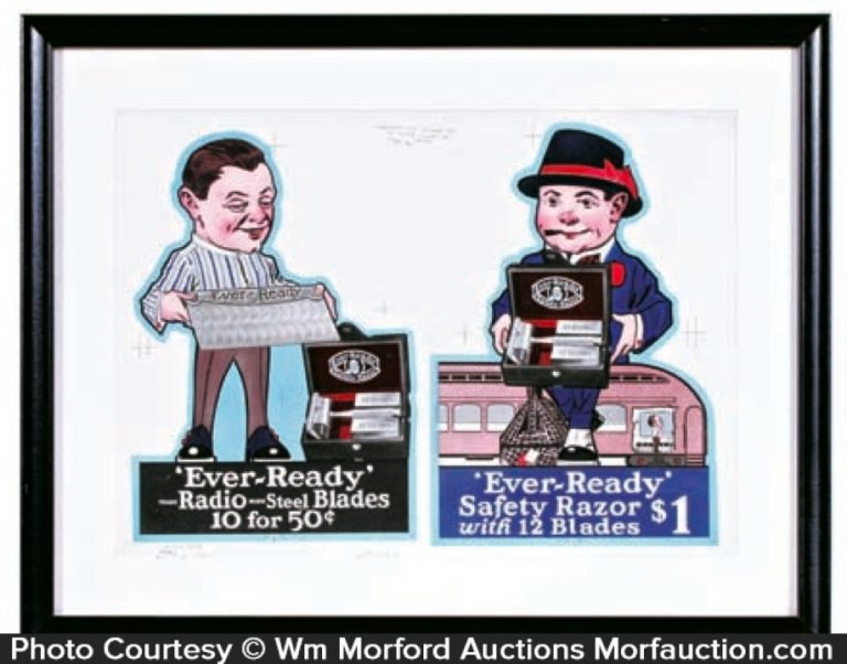 Ever-Ready Razors Sign • Antique Advertising