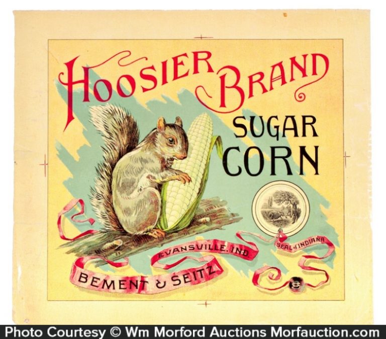 Hoosier Sugar Corn Label • Antique Advertising