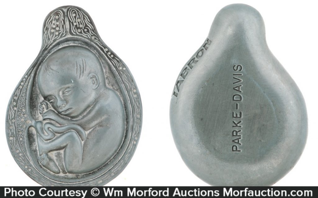 Parke-Davis Fetal Paperweight • Antique Advertising