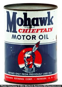 Mohawk Chieftain Motor Oil Can • Antique Advertising