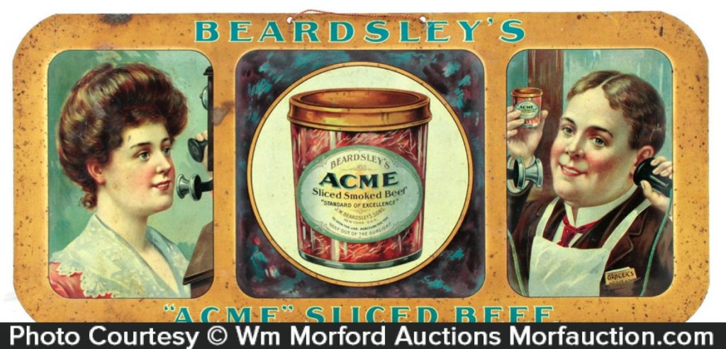 Acme Beef Sign • Antique Advertising