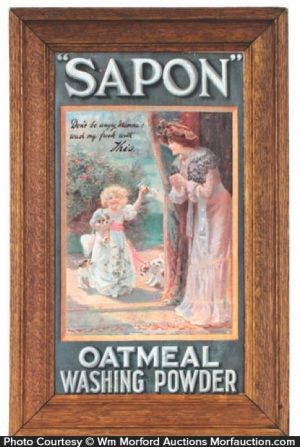 Sapon Washing Powder Sign • Antique Advertising
