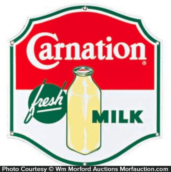 Carnation Fresh Milk Sign • Antique Advertising