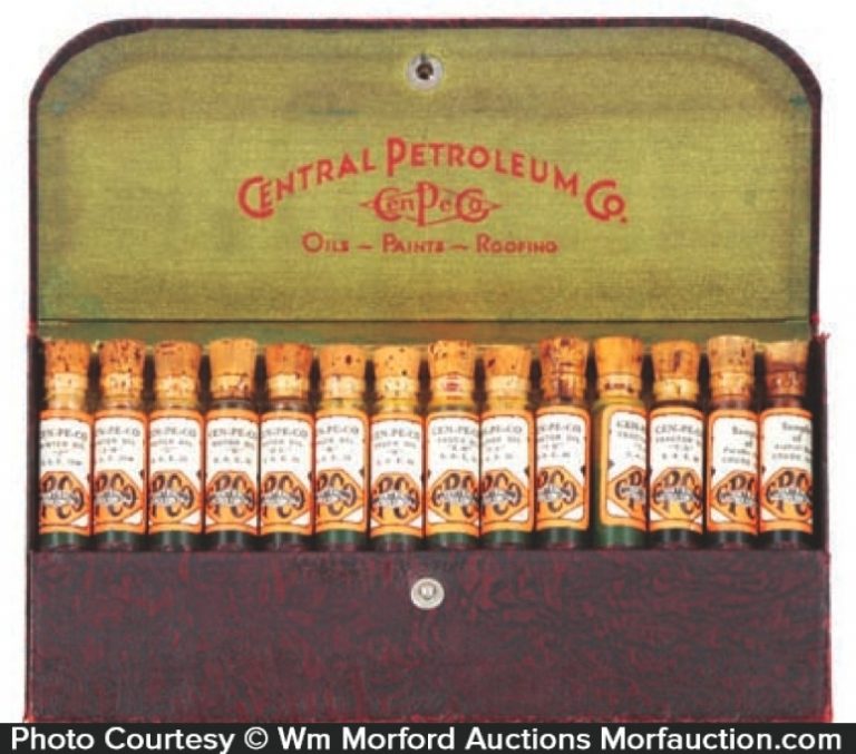 Central Petroleum Oil Samples Kit • Antique Advertising