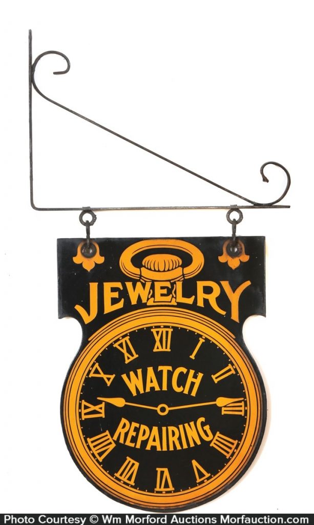 Jewelry Porcelain Sign • Antique Advertising