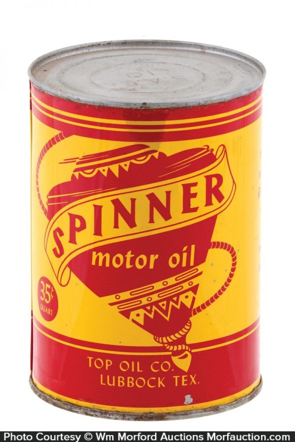 Spinner Motor Oil Can • Antique Advertising