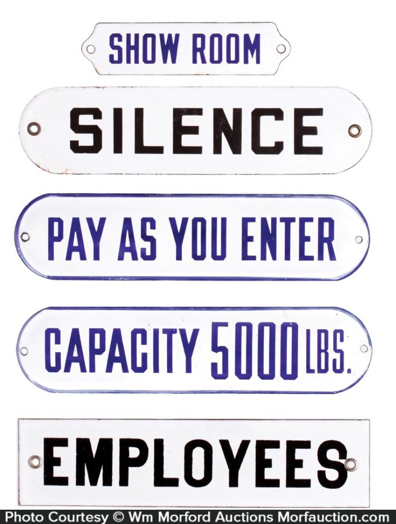 Porcelain Signs Free Price Guide With Descriptions and Photos
