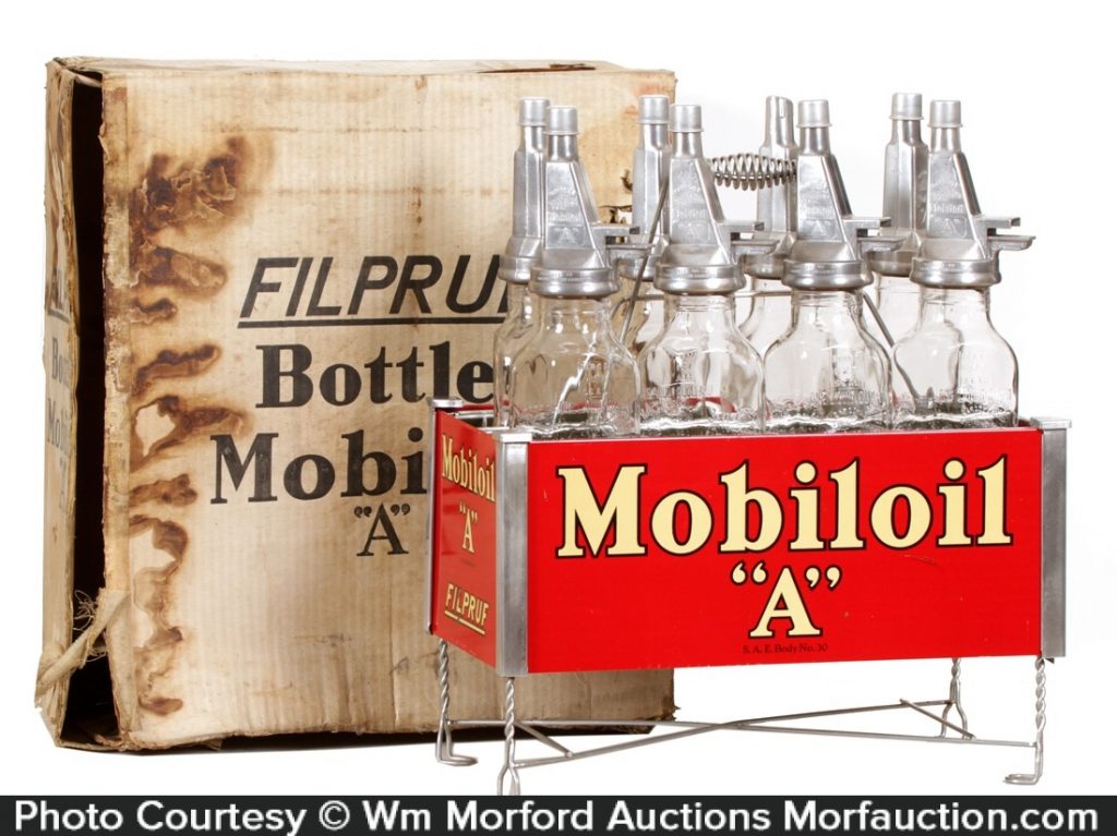 Mobiloil A Oil Bottles Rack • Antique Advertising