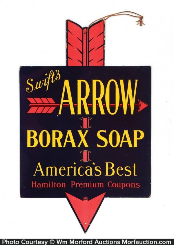 Arrow Borax Soap Sign • Antique Advertising