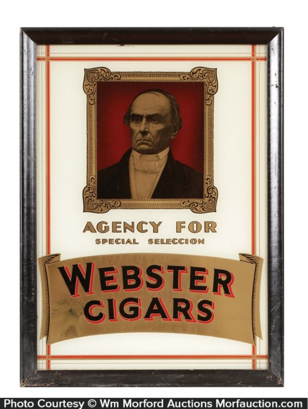 Webster Cigars Sign • Antique Advertising