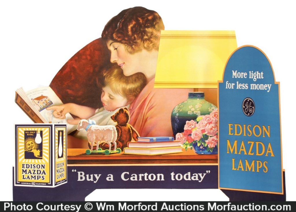 Edison Mazda Lamps Display • Antique Advertising