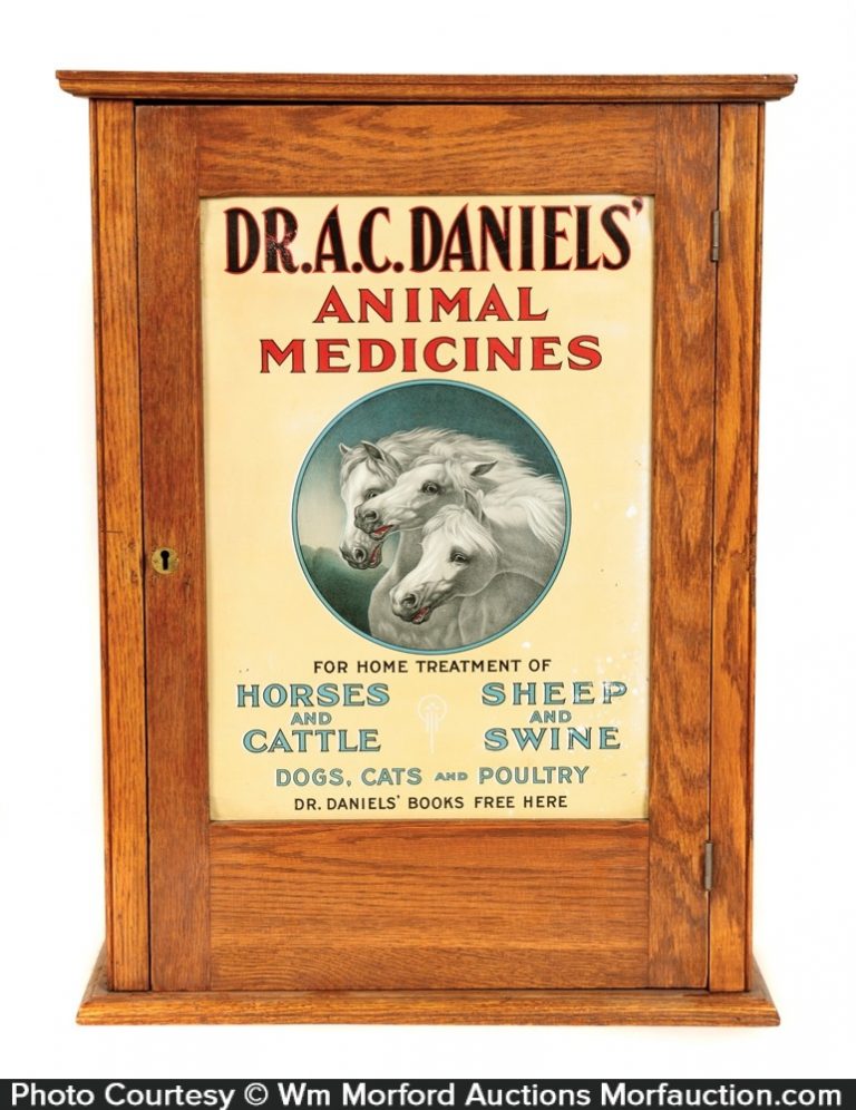 Antique Advertising | Dr. Daniels Animal Medicines Veterinary Cabinet ...