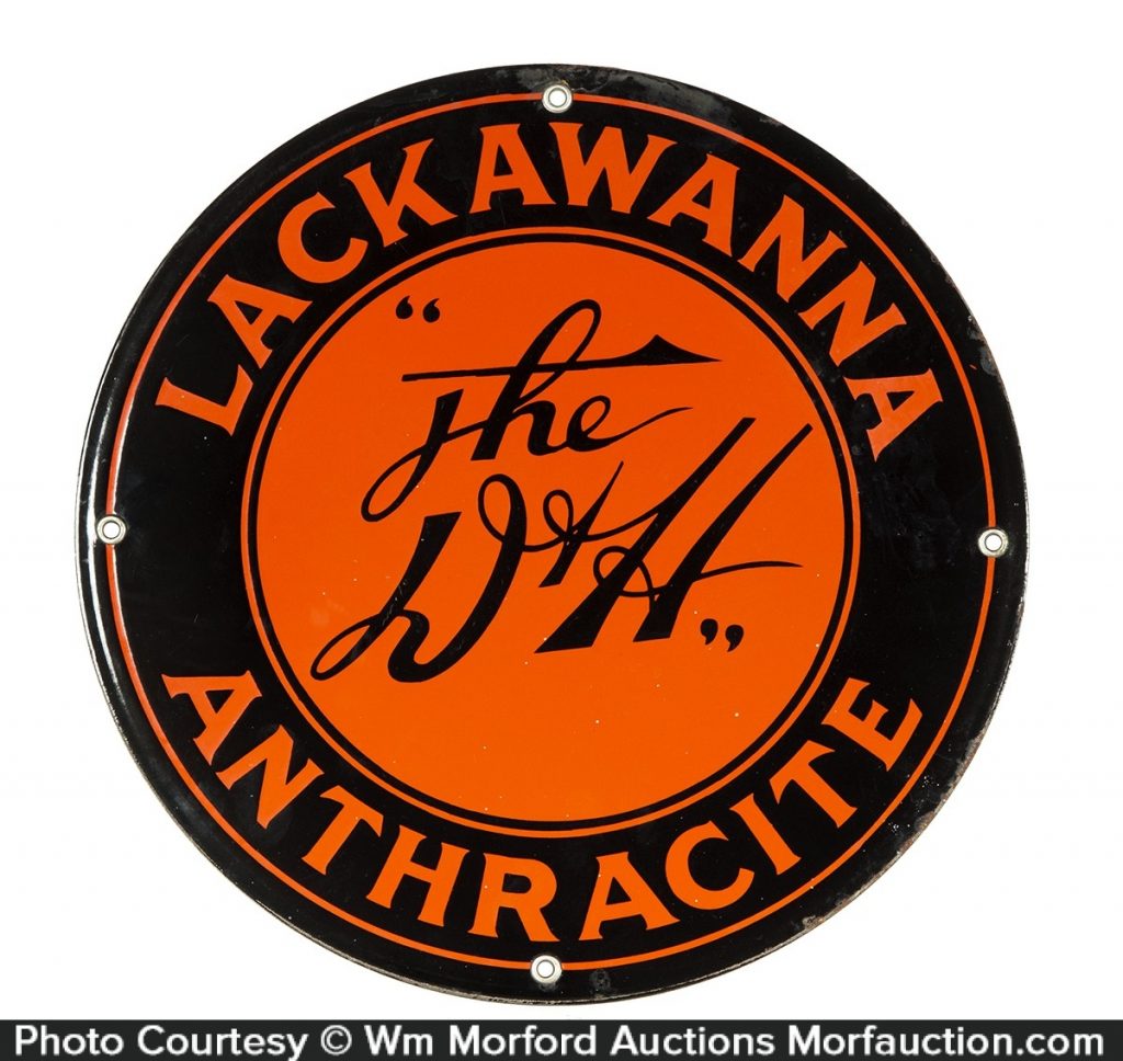 D & H Lackawanna Anthracite Railroad Coal Sign • Antique Advertising