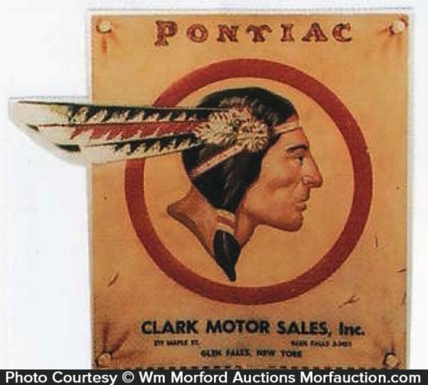 Pontiac Indian Sign • Antique Advertising