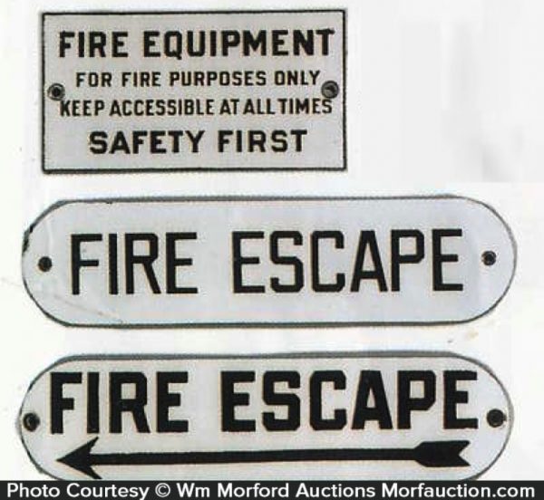 Porcelain Fire Signs • Antique Advertising