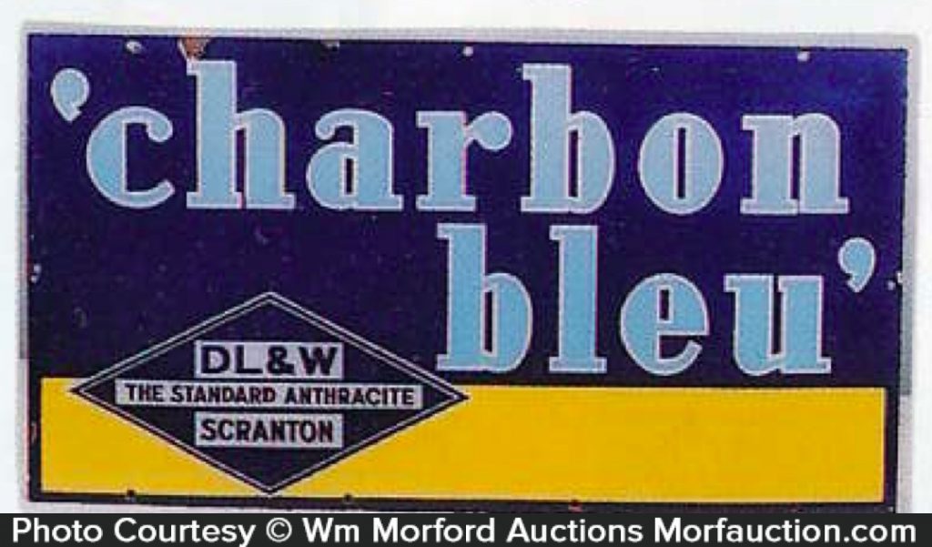 Charbon Bleu Coal Sign • Antique Advertising