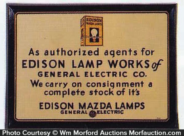 Edison Lamp Works Sign • Antique Advertising