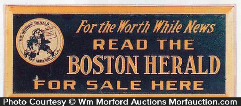 Boston Herald Sign • Antique Advertising