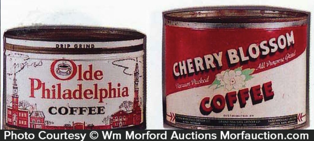 Vintage Key Wind Coffee Cans • Antique Advertising