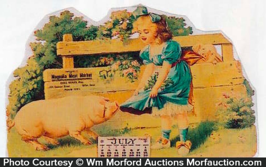 Pigs Meat Market Calendar • Antique Advertising