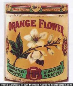 Orange Flower Cigar Can • Antique Advertising
