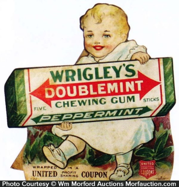 Wrigley's Doublemint Gum Sign • Antique Advertising