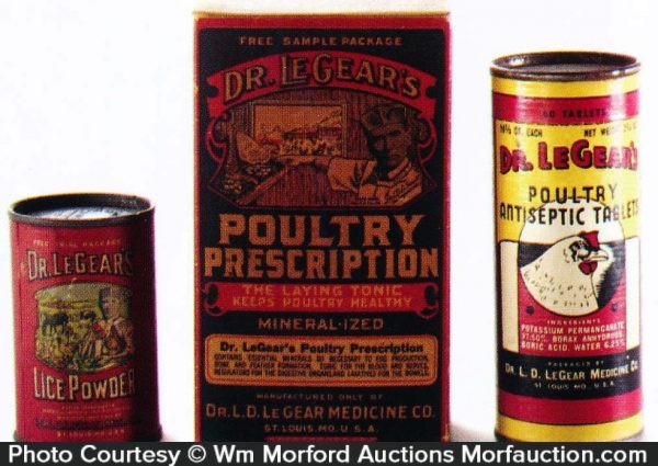 Dr. Legear's Vet Sample Tins • Antique Advertising