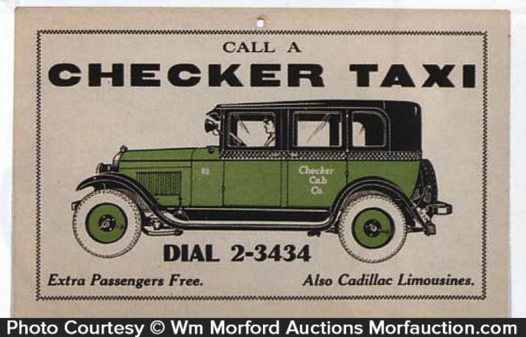 Checker Taxi Sign • Antique Advertising