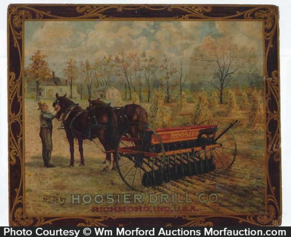 Hoosier Drill Company Sign • Antique Advertising