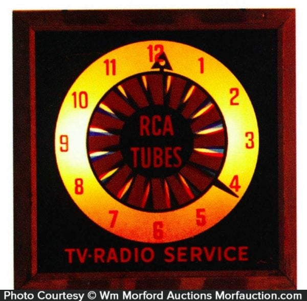 Rca Tubes Light-Up Clock • Antique Advertising
