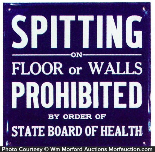Spitting Prohibited Sign • Antique Advertising