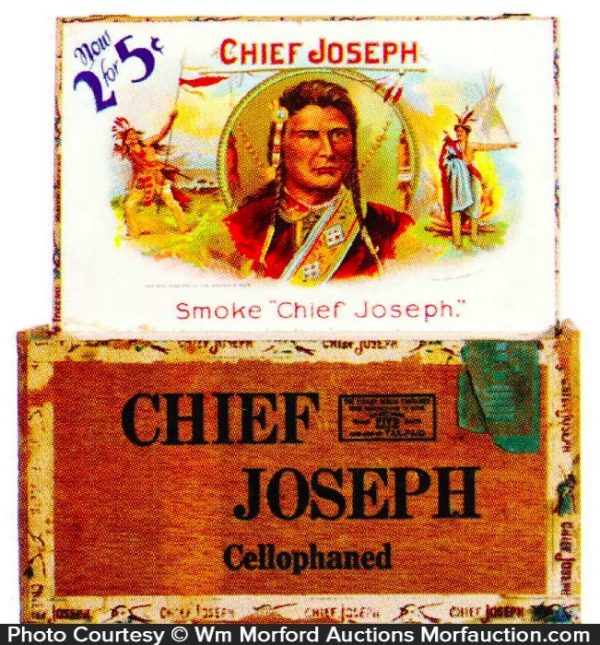 Chief Joseph Cigar Box • Antique Advertising