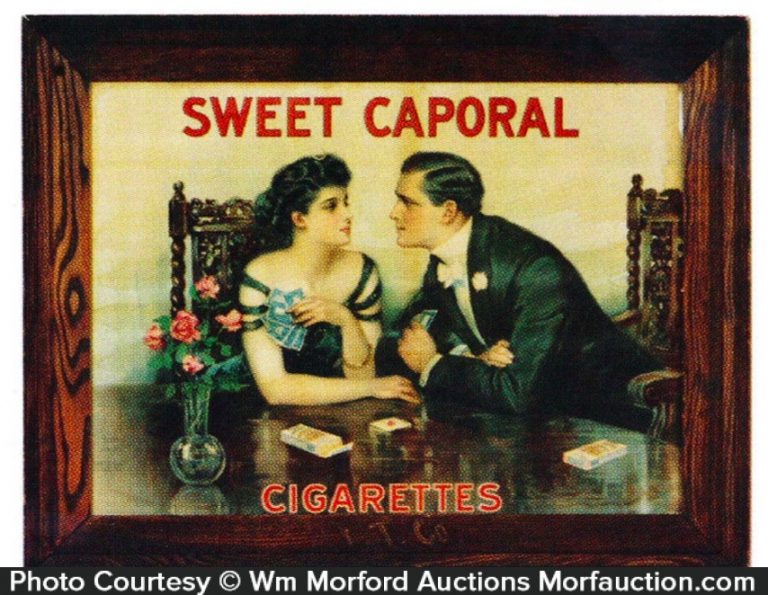 Sweet Caporal Cigarettes Sign • Antique Advertising