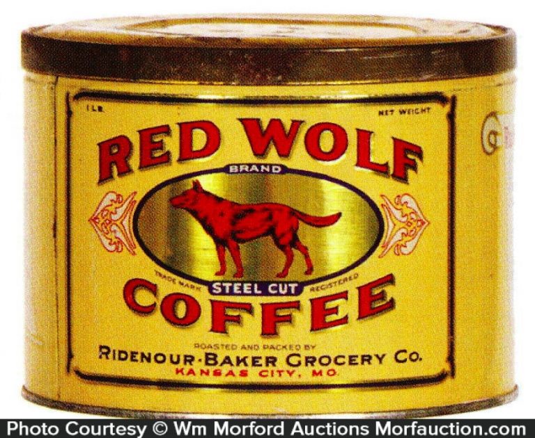 Red Wolf Coffee Can • Antique Advertising