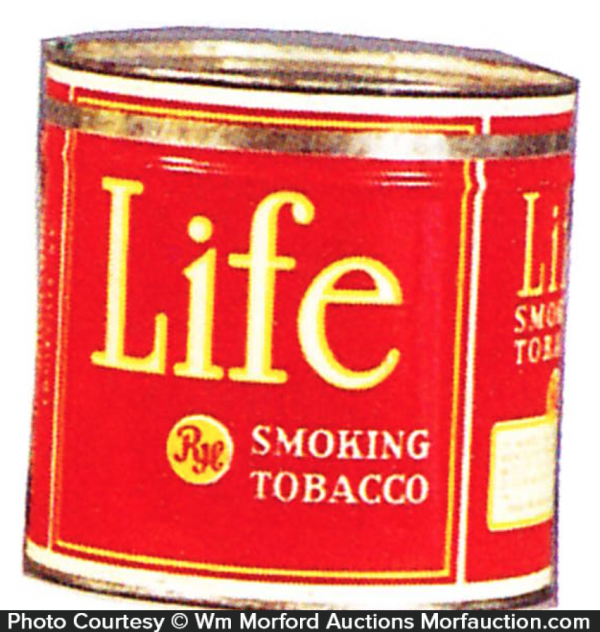 Life Tobacco Tin • Antique Advertising