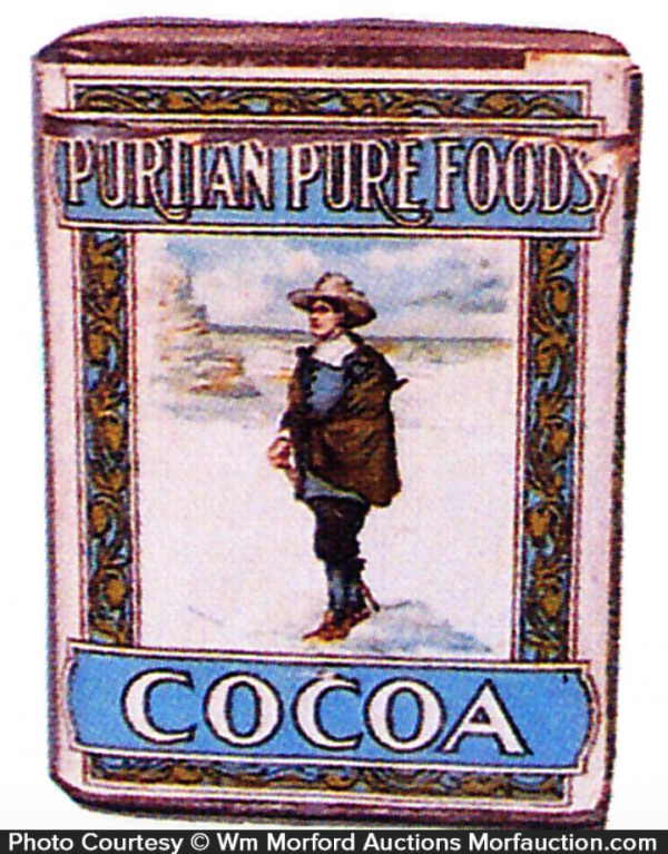 Puritan Pure Foods Cocoa Tin • Antique Advertising