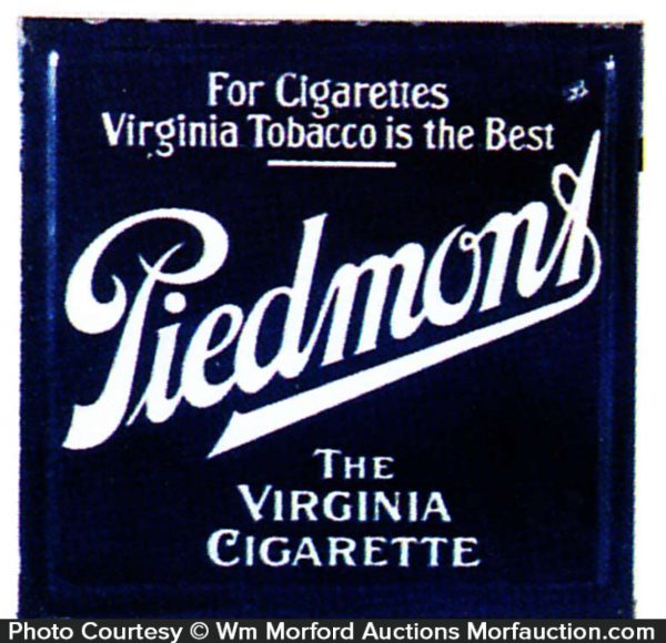 Piedmont Cigarettes Porcelain Sign • Antique Advertising