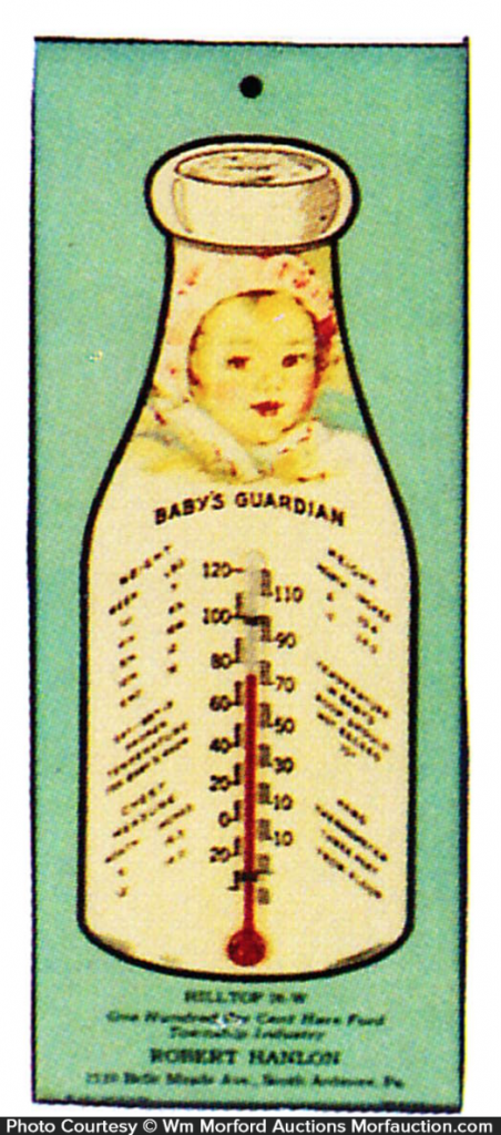 Baby's Guardian Milk Bottle Thermometer • Antique Advertising