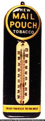 Mail Pouch Tobacco Thermometer • Antique Advertising