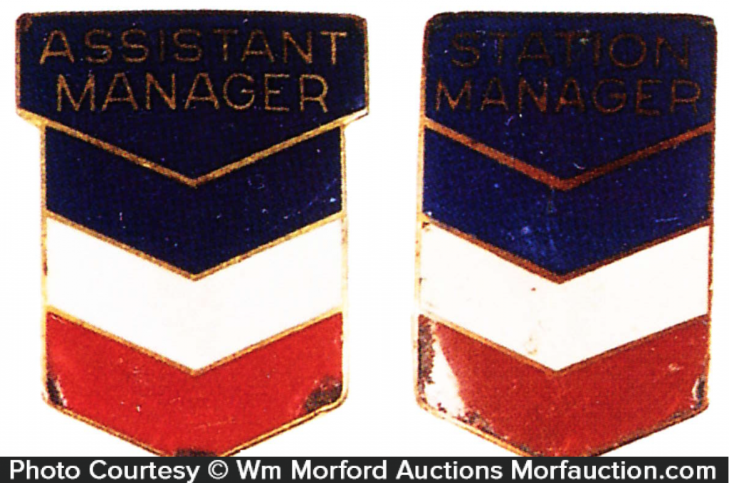 Chevron Manager Badges • Antique Advertising