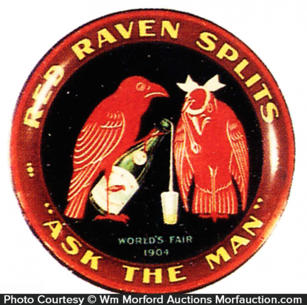 Red Raven Splits Tip Tray • Antique Advertising