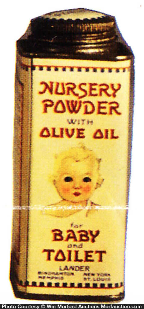 Lander Nursery Powder Tin • Antique Advertising