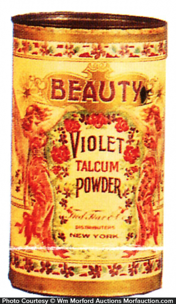 Beauty Violet Talcum Powder Tin • Antique Advertising