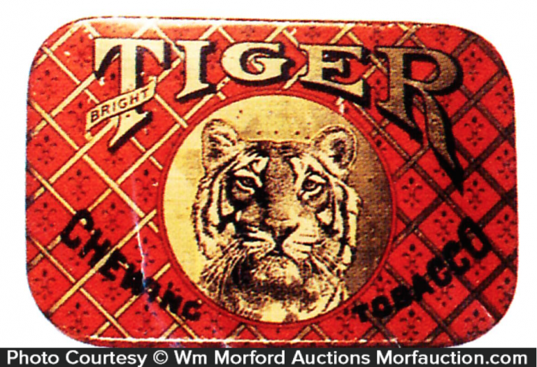 Tiger Chewing Tobacco Tin • Antique Advertising