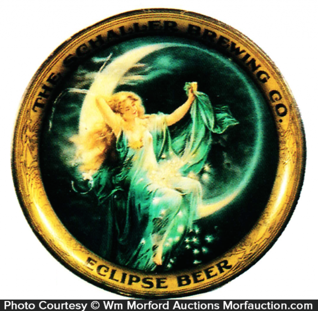 Schaller Eclipse Beer Tray • Antique Advertising