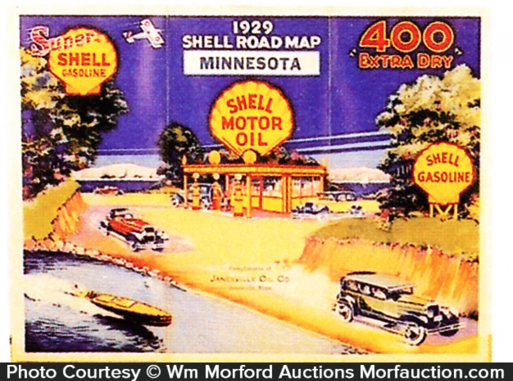 Shell Motor Oil Map • Antique Advertising